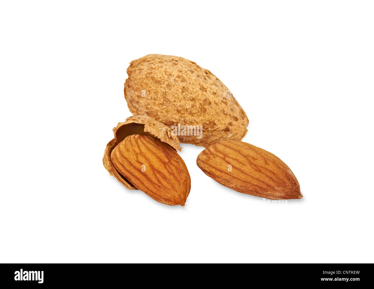 Three Almond Nuts Stock Photo - Alamy
