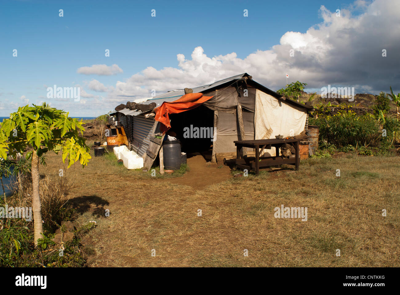 Hut under a blue sky Stock Photo - Alamy