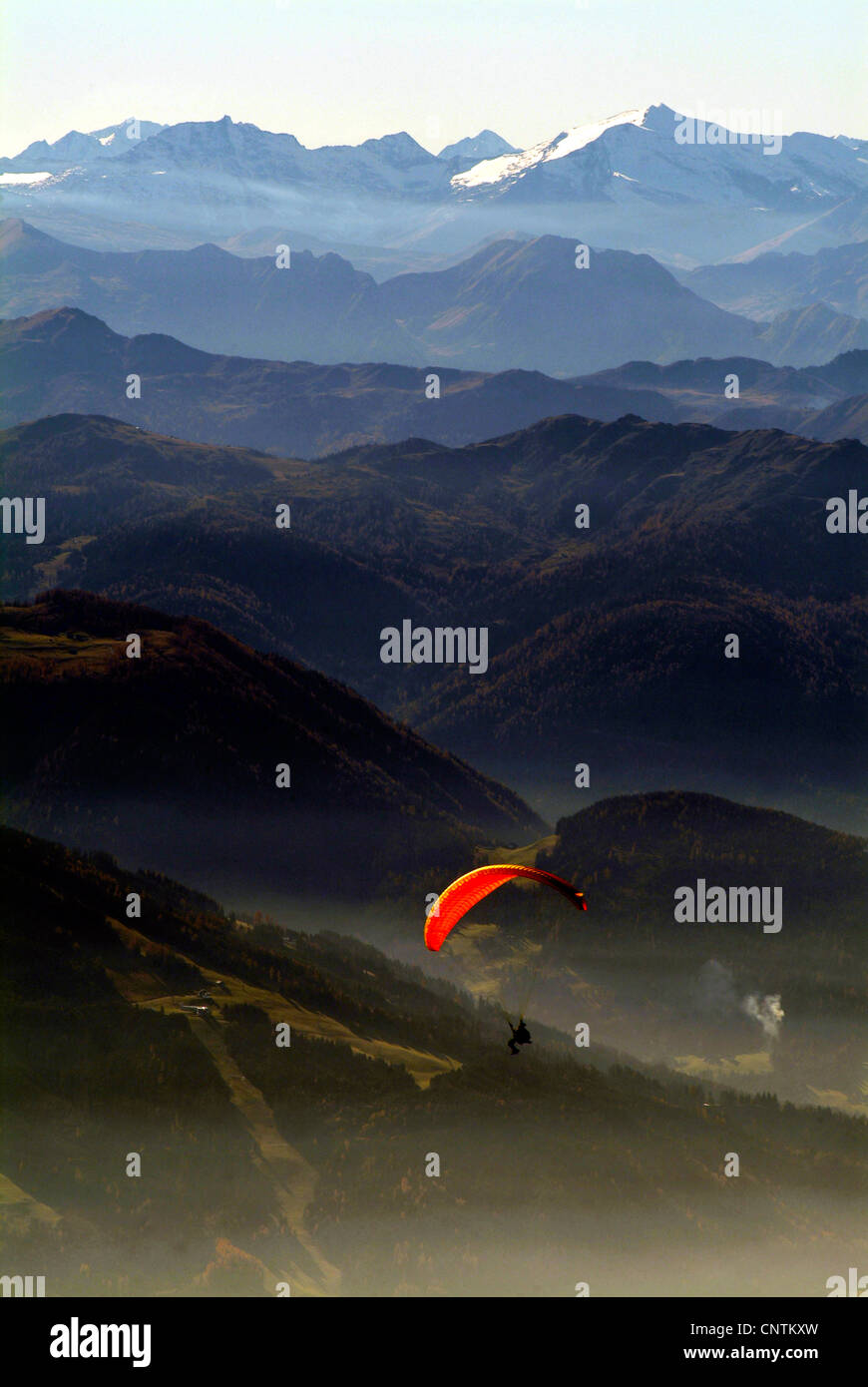 paragliding in the Austrian Alps, Austria Stock Photo - Alamy