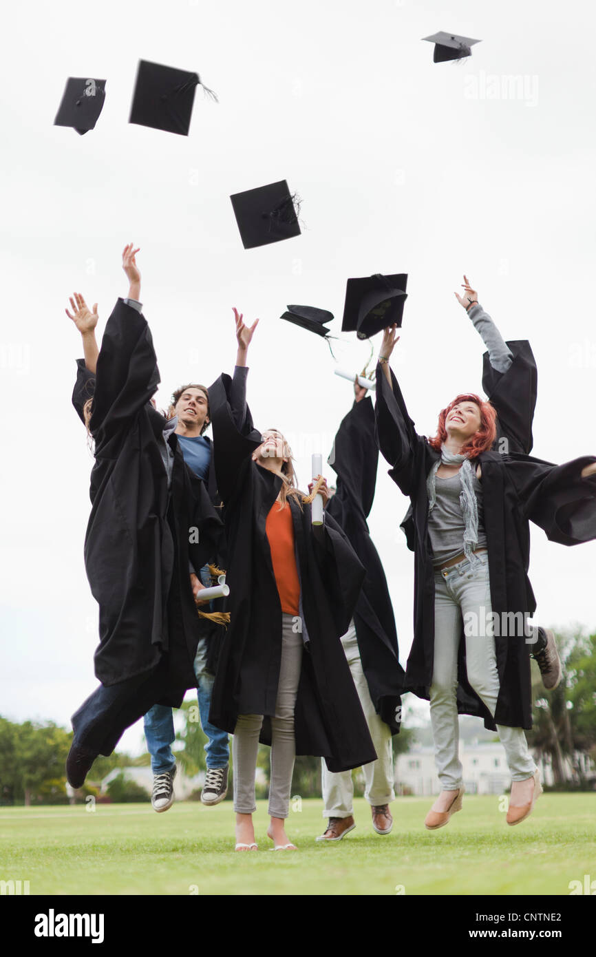 Graduation hat throwing hi-res stock photography and images - Alamy
