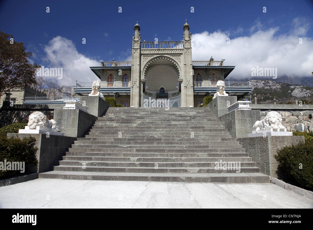 VORONTSOV PALACE ALUPKA CRIMEA UKRAINE 03 April 2012 Stock Photo - Alamy