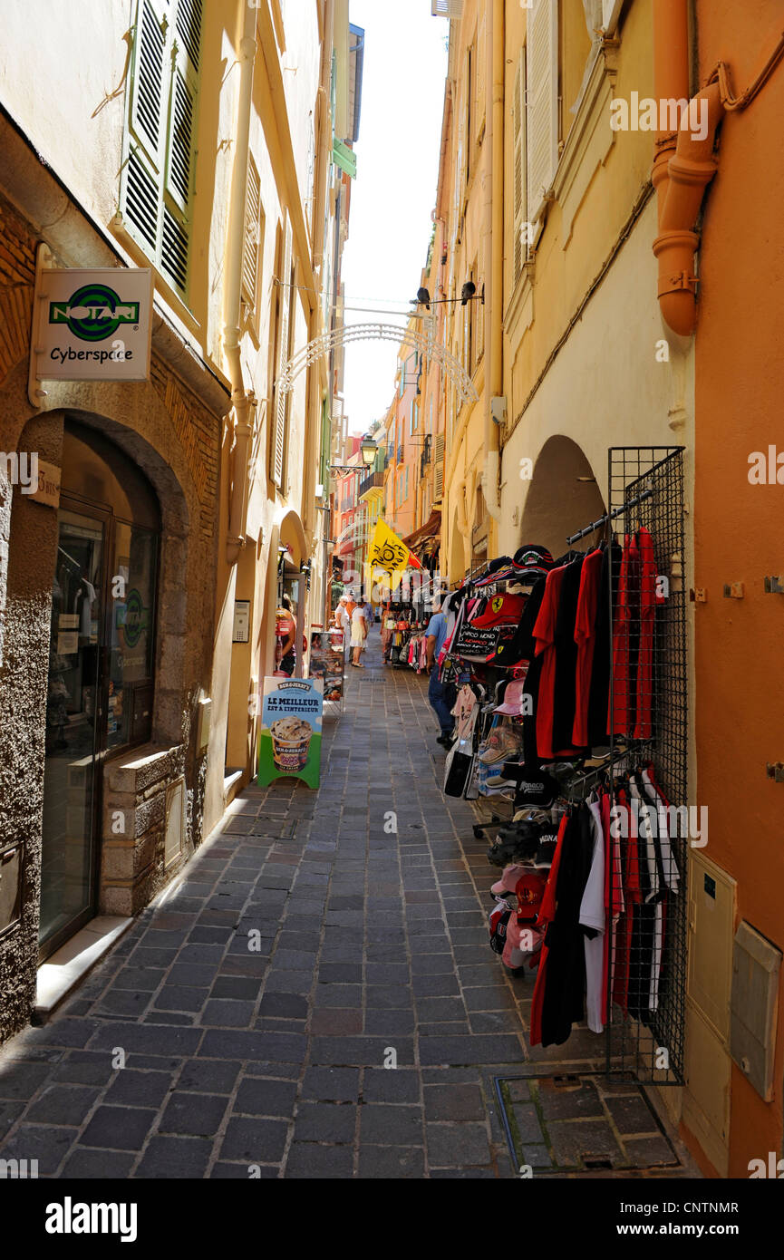 Narrow Street Shopping Monte Carlo Monaco Principality French Riviera ...