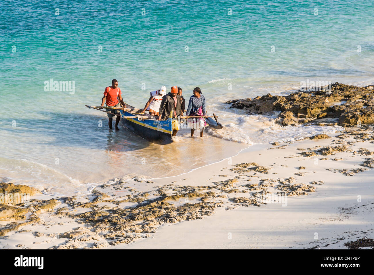 Fishermen in the lagoon of Andavadoaka, southwestern Madagascar Stock ...