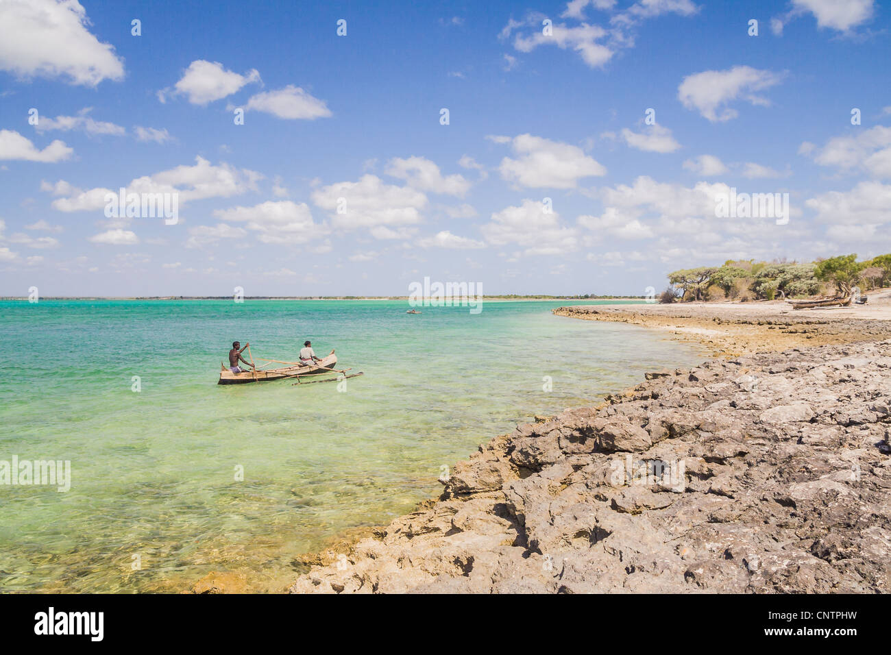 Fishermen in the lagoon of Andavadoaka, southwestern Madagascar Stock ...
