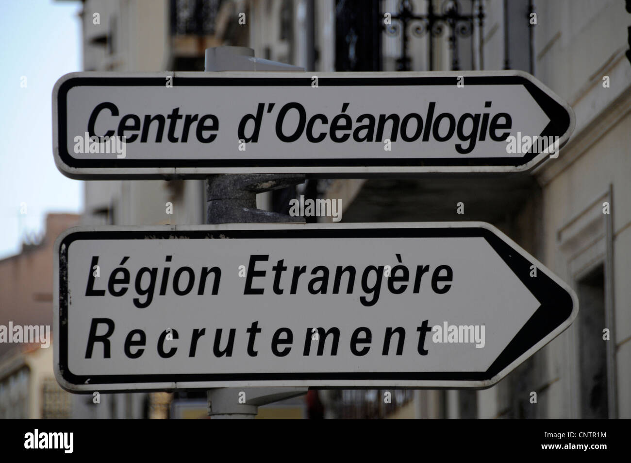 Road sign to the recruitment centre of the French Foreign Legion in ...