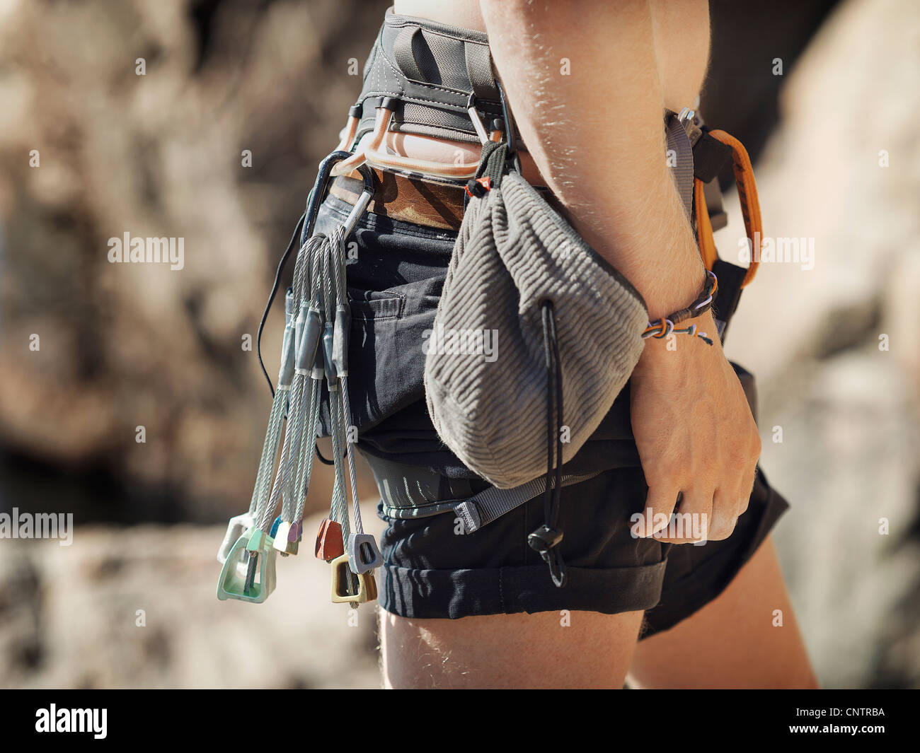 Close up rock climbers belt hi-res stock photography and images - Alamy