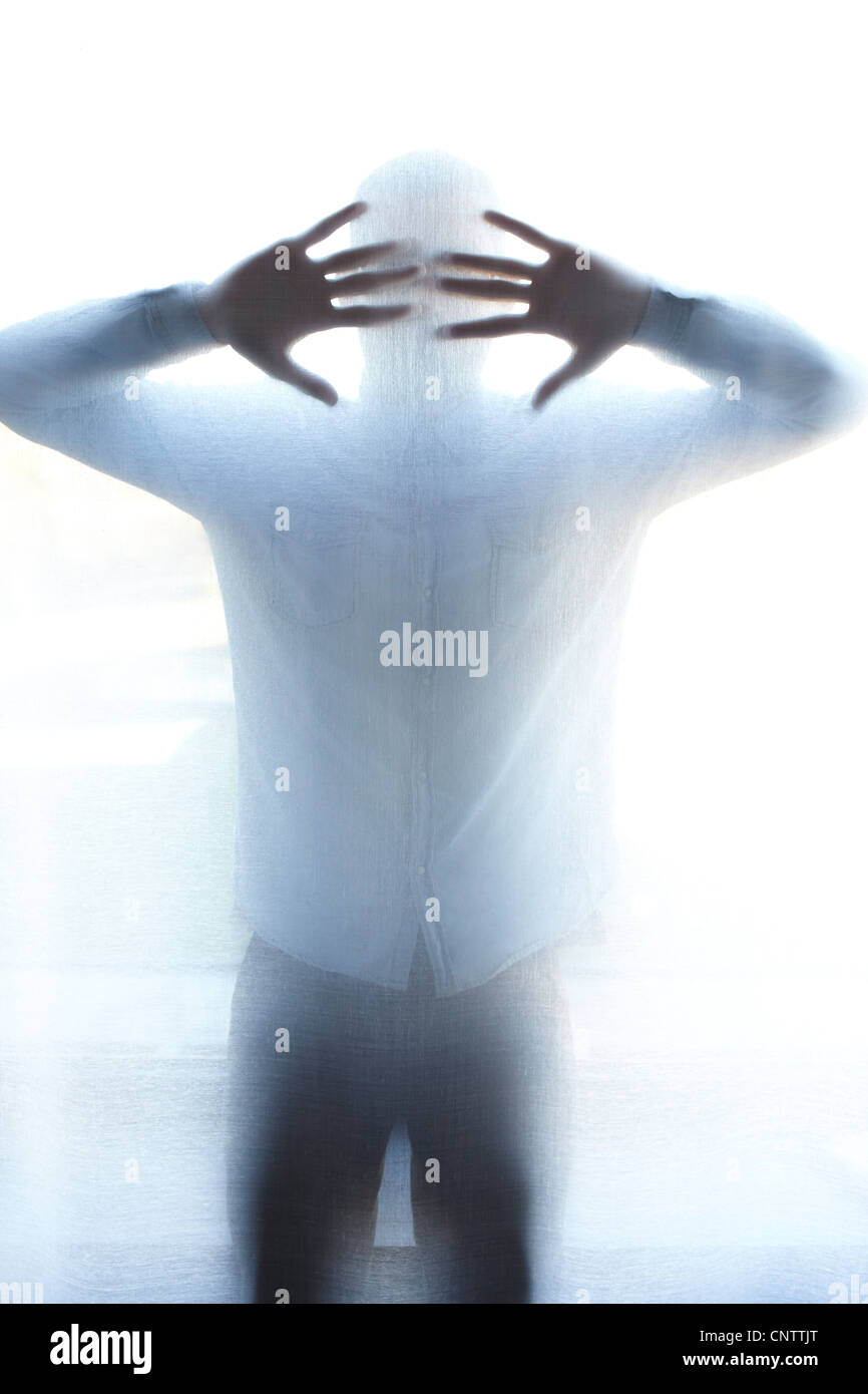 Man standing behind thin screen hi-res stock photography and images - Alamy