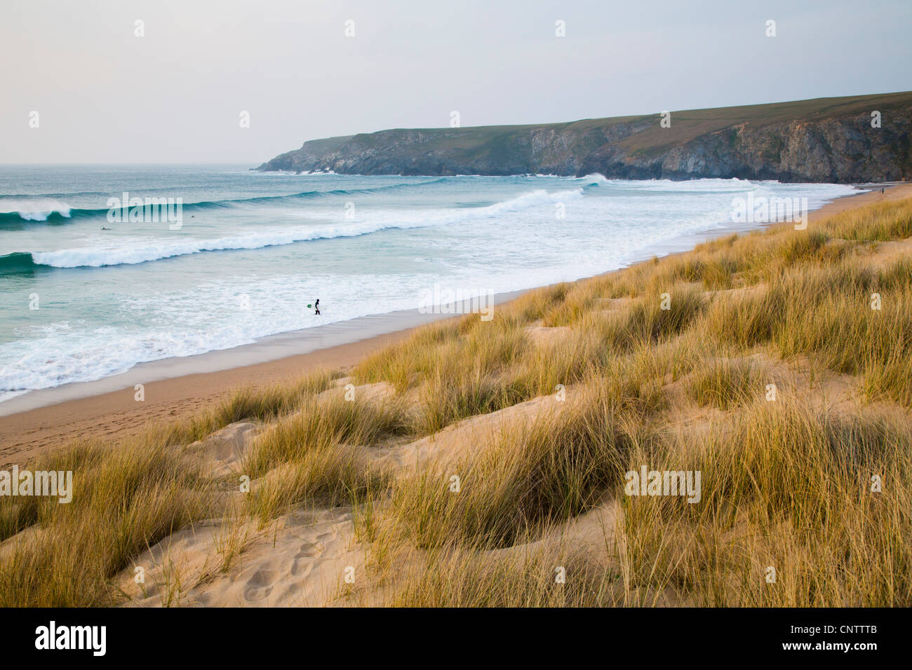 Holywell Bay; sand dunes and beach; Cornwall; UK Stock Photo - Alamy