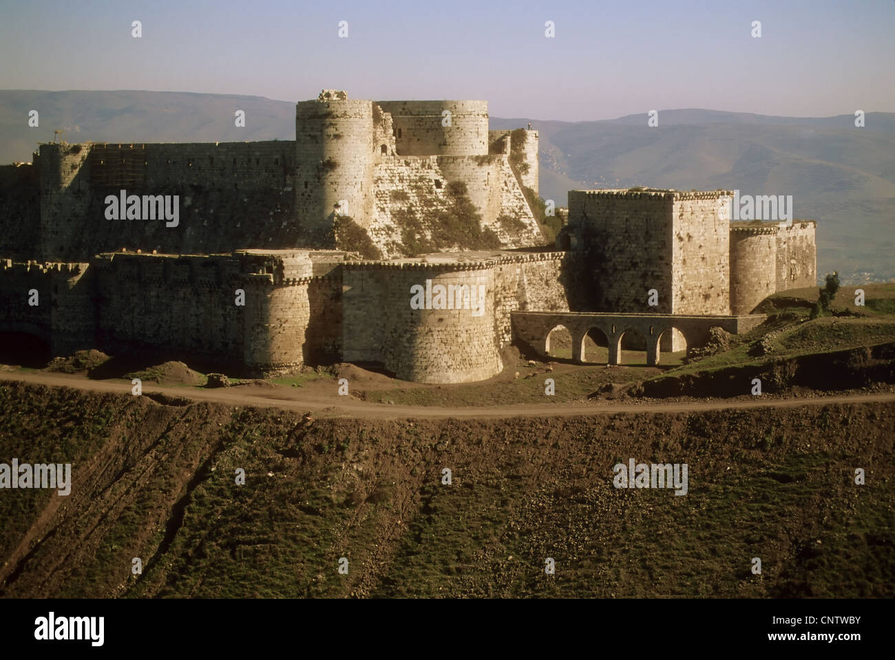 Krak des Chevaliers, most famous Crusader castle, Syria Stock Photo - Alamy
