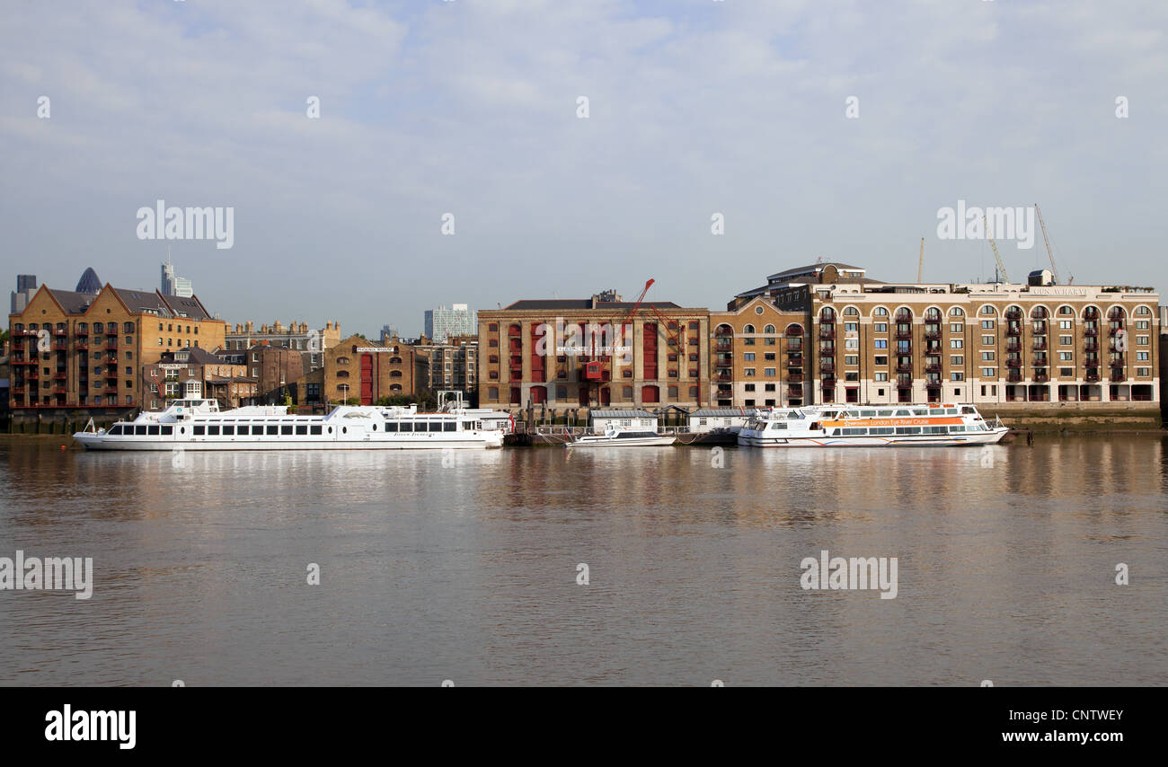 Old dock warehouses now converted for residential use in Wapping ...