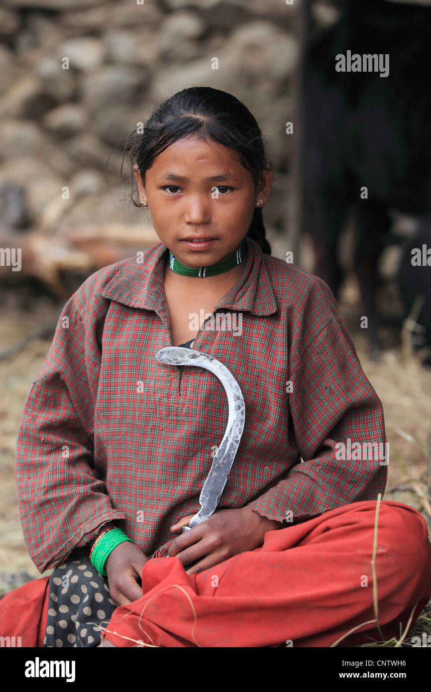 Nepali rural girl - Nepal Stock Photo - Alamy