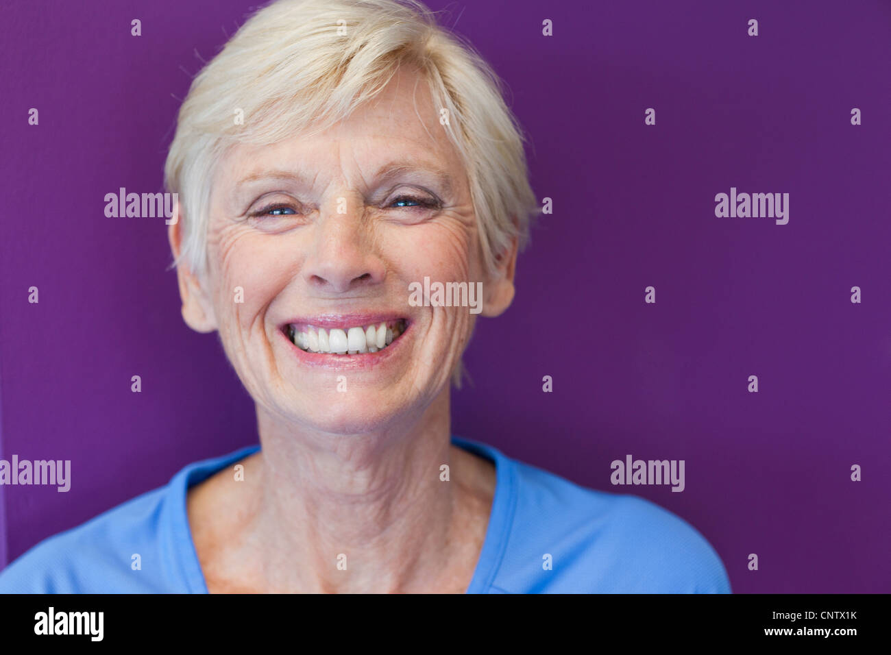 Close up of older womans smiling face Stock Photo - Alamy