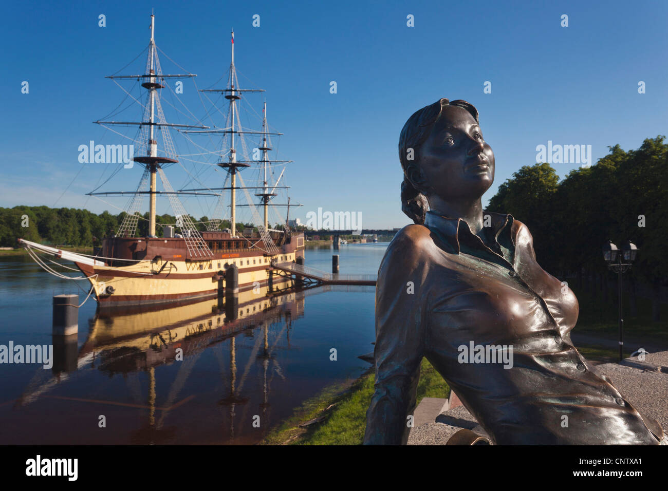 Russia, Novgorod Oblast, Veliky Novgorod, Novgorod Kremlin, view from ...