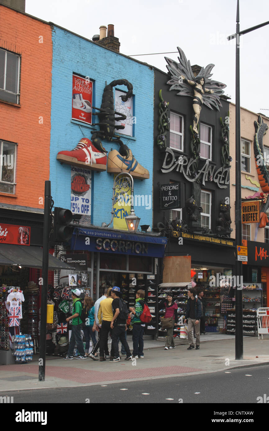 Alternative shops in the neighbourhood of Camden Town in North London ...