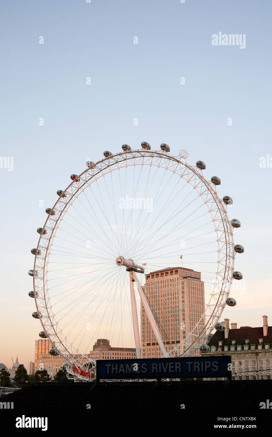 View of the London Eye, a famous tourist attraction [Editorial use only ...