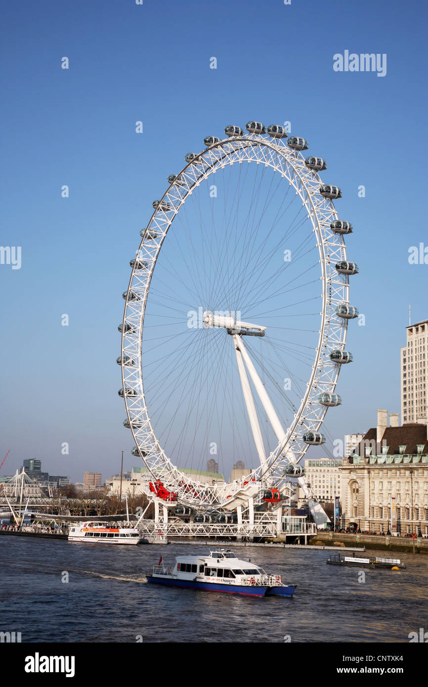 View of the London Eye, a famous tourist attraction [Editorial use only ...