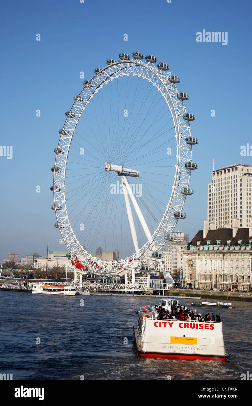 View of the London Eye, a famous tourist attraction [Editorial use only ...