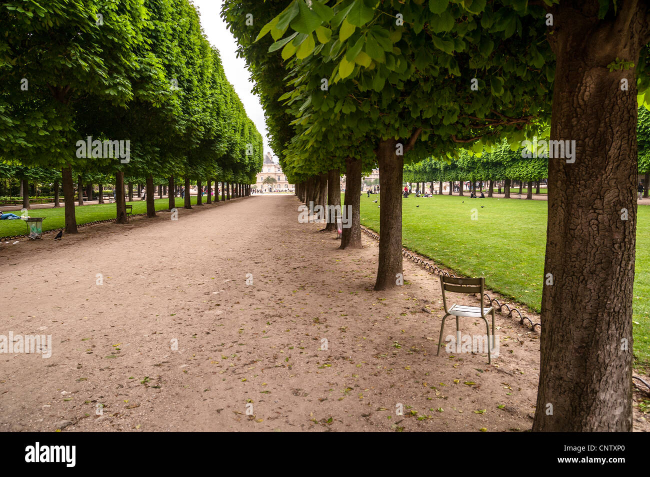 Walkway path inside the Luxembourg Gardens in May. Paris, France Stock ...