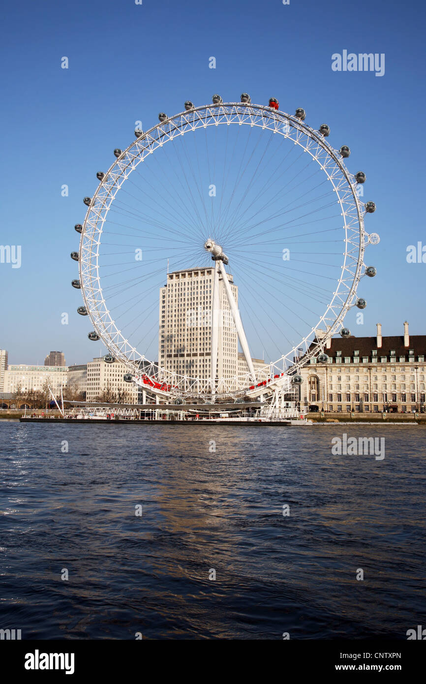 View of the London Eye, a famous tourist attraction [Editorial use only ...