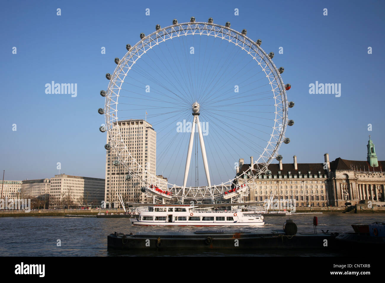 View of the London Eye, a famous tourist attraction [Editorial use only ...