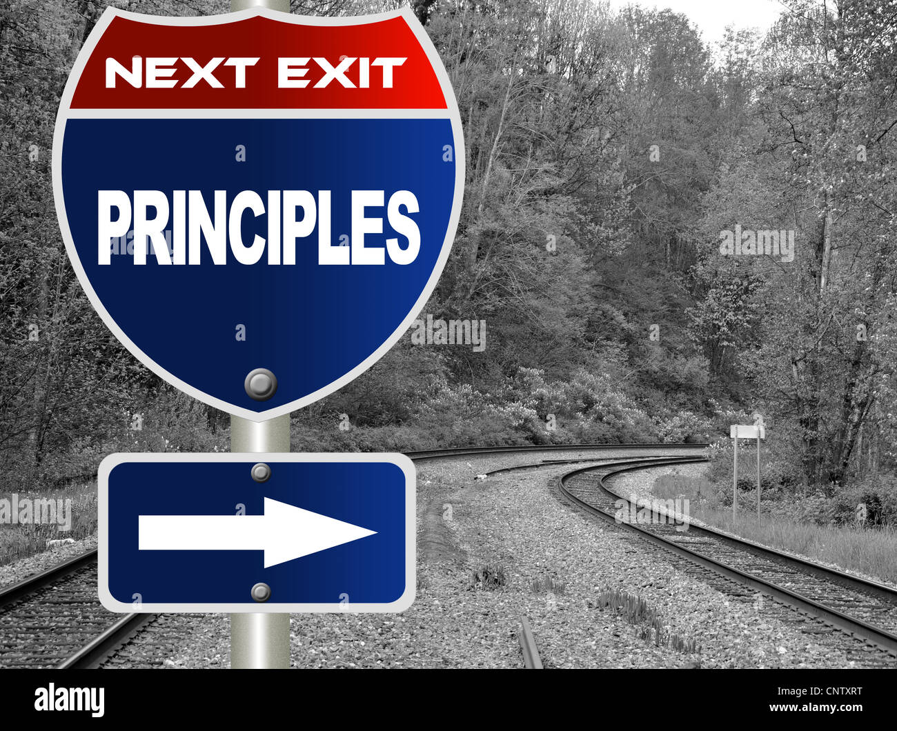 Principles road sign Stock Photo - Alamy