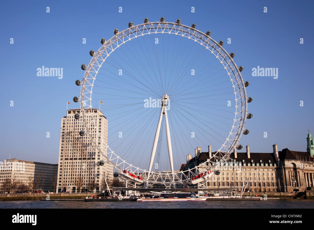 View of the London Eye, a famous tourist attraction [Editorial use only ...