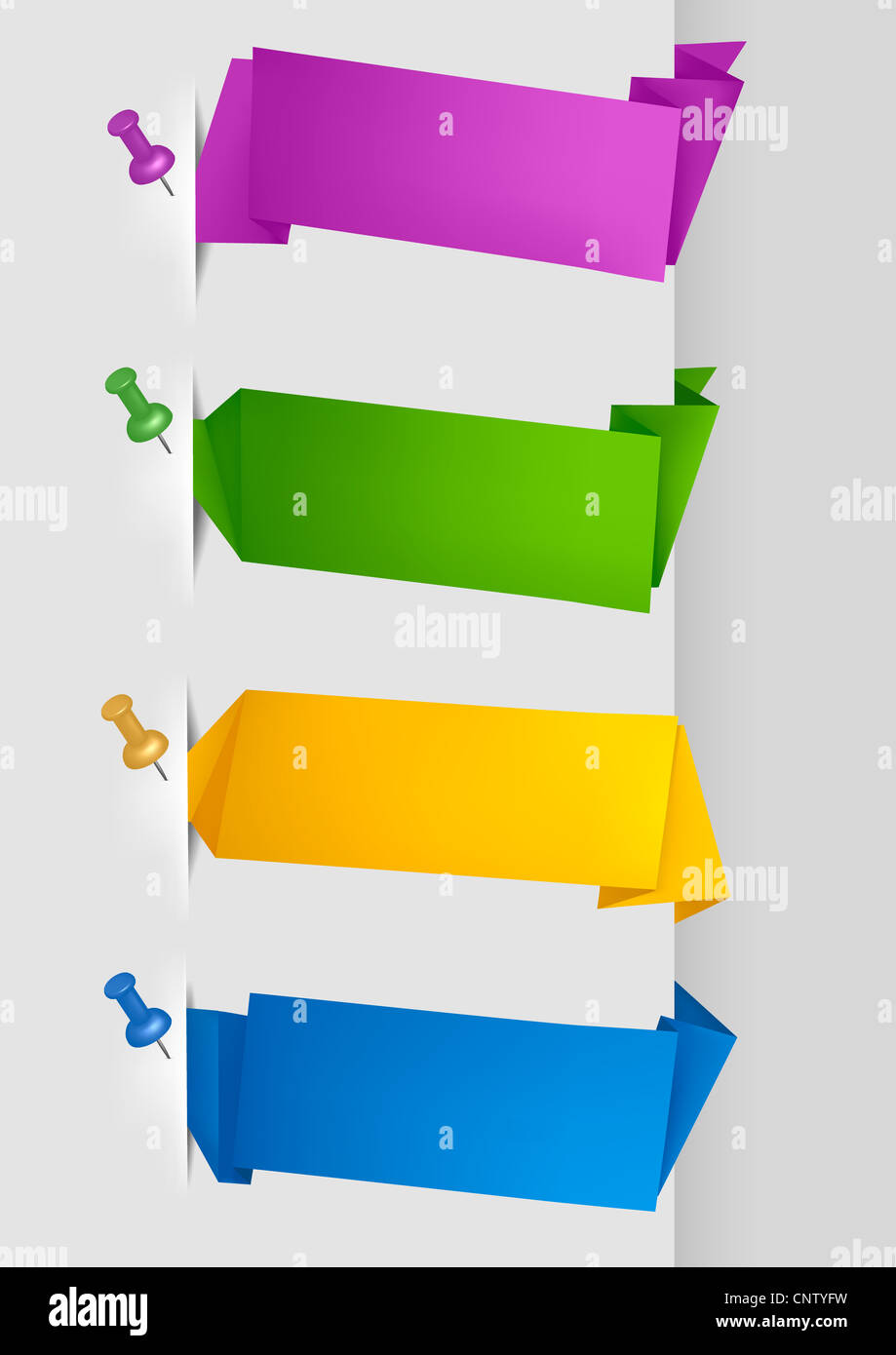 Set of origami paper banners Stock Photo - Alamy