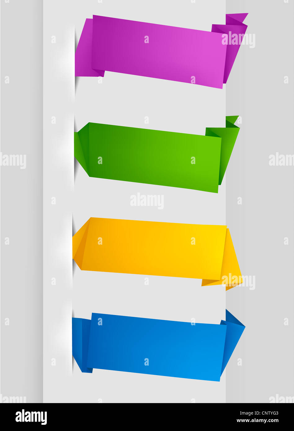 Set of origami paper banners Stock Photo - Alamy