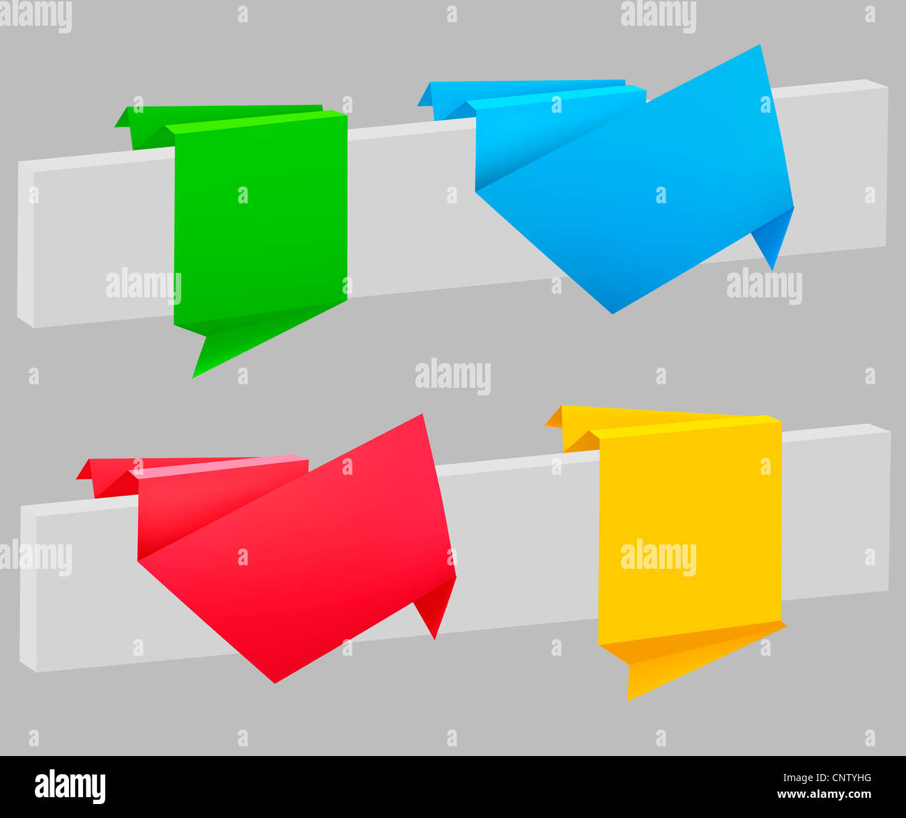 Set of origami paper banners Stock Photo - Alamy