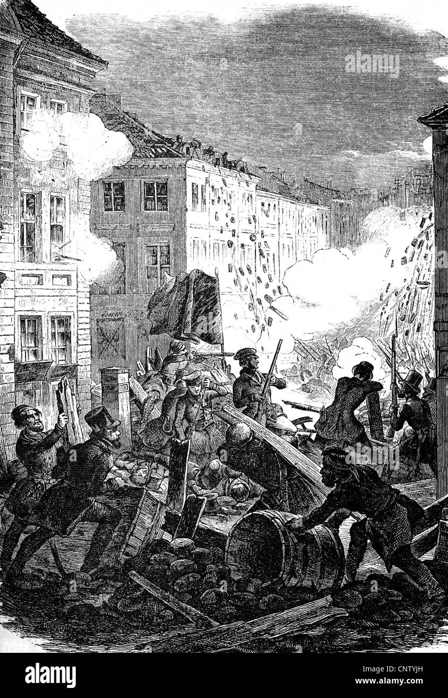 Street battle at a barricade in berlin hi-res stock photography and ...