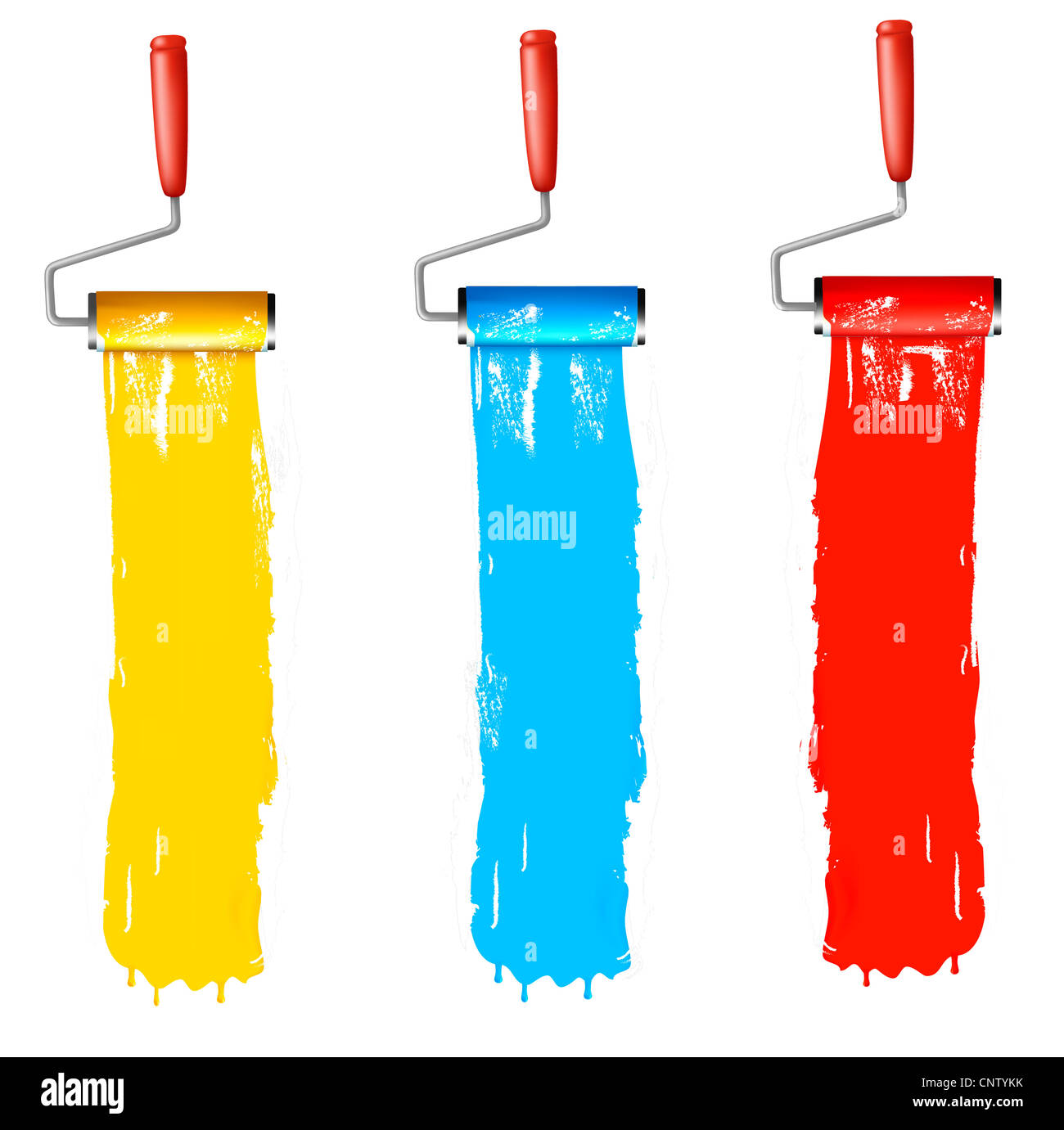 Set of colorful paint brushes Stock Photo - Alamy