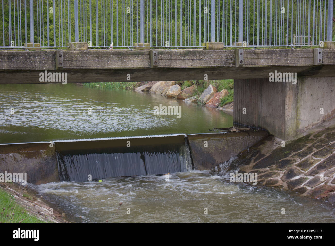Bestwood Mill lakes weir Stock Photo - Alamy