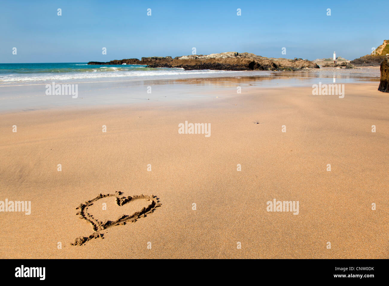 Heart on the Beach; Godrevy; Cornwall; UK Stock Photo - Alamy