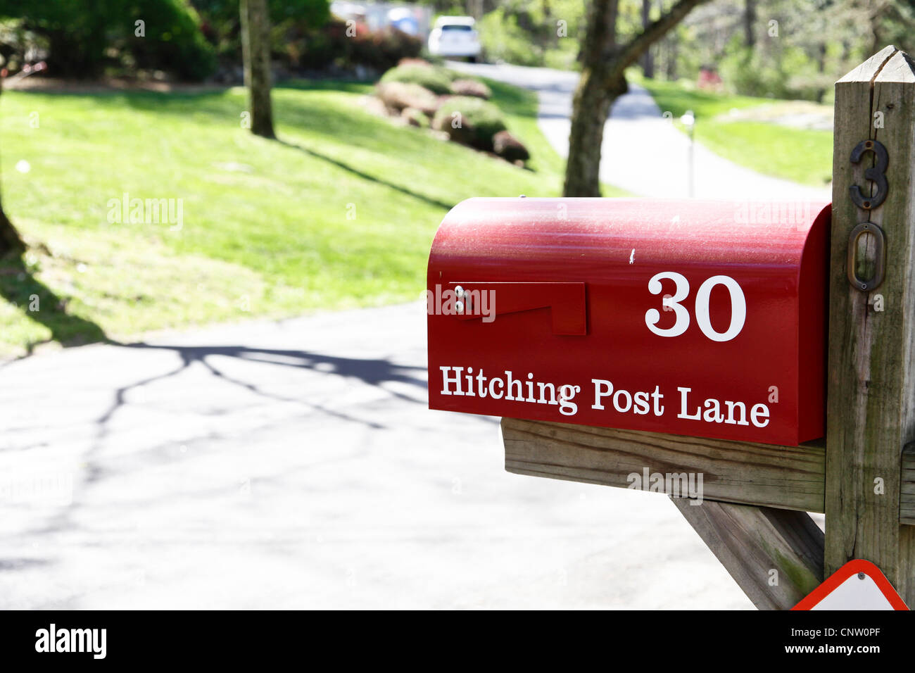A typical American mail or post box in a rural neighbourhood Stock ...