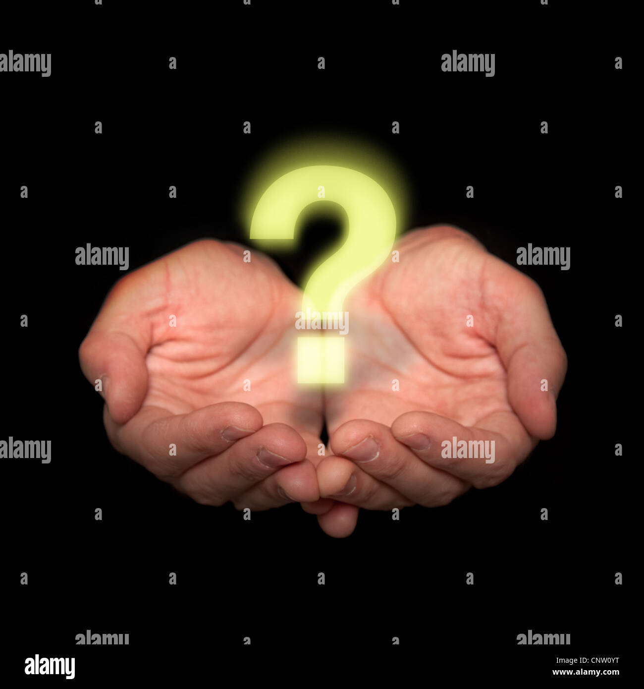 Hands holding sign question mark hi-res stock photography and images ...