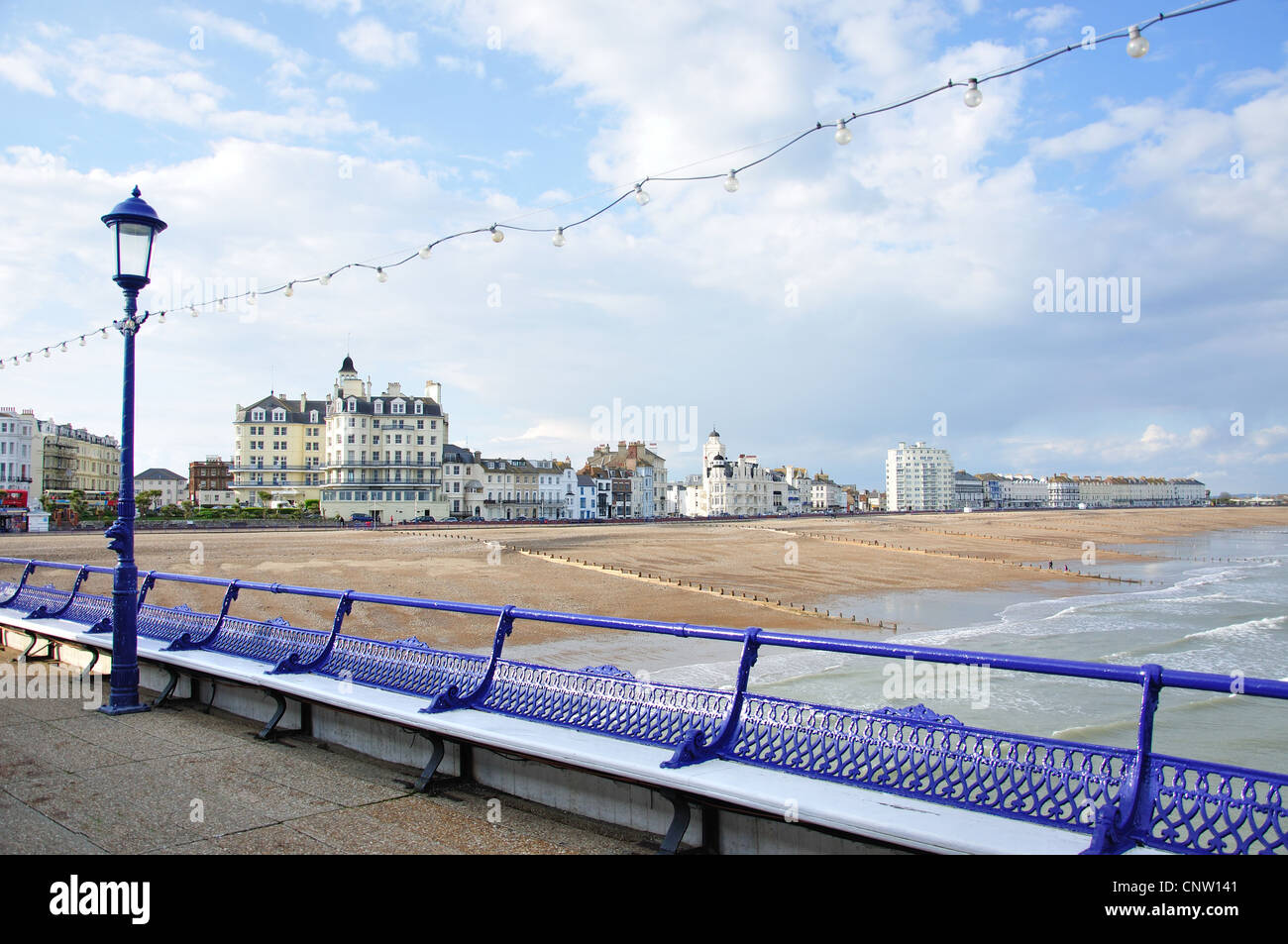 Beach and promenade view from Eastbourne Pier, Eastbourne, East Sussex ...