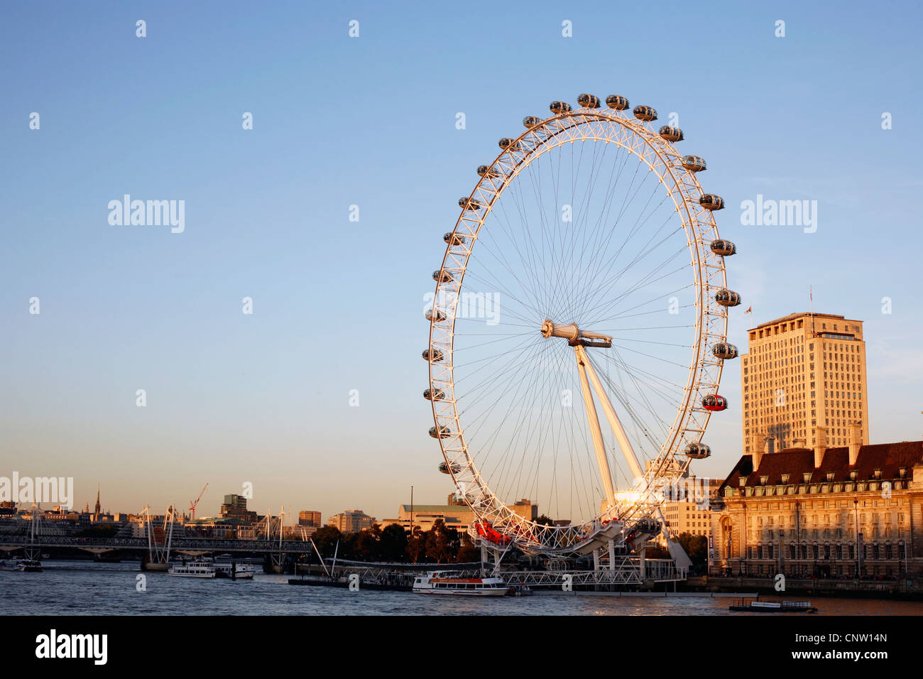 View of the London Eye, a famous tourist attraction [Editorial use only ...