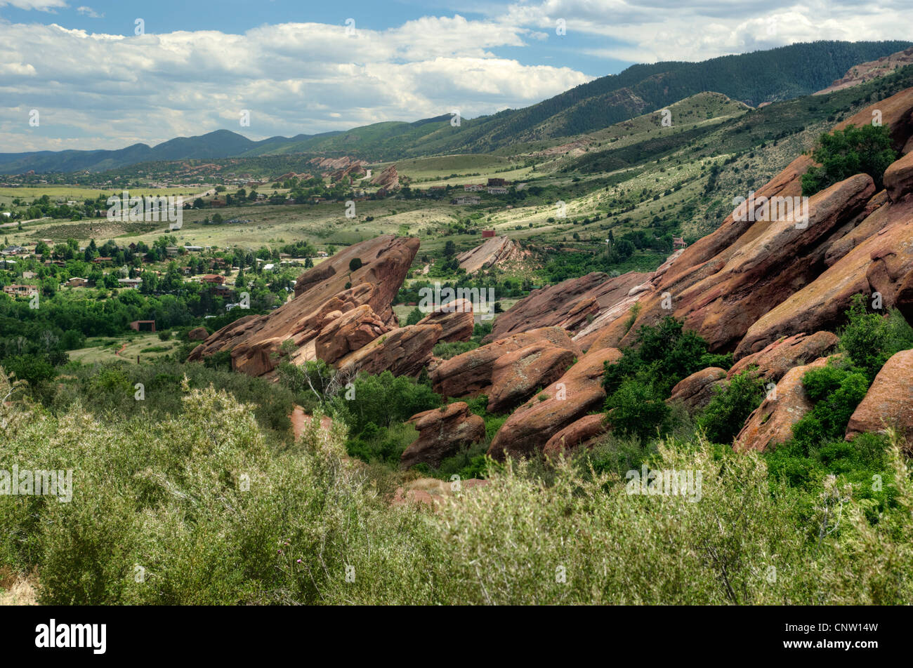 The view looking south from Red Rocks State Park, Morrison Colorado ...
