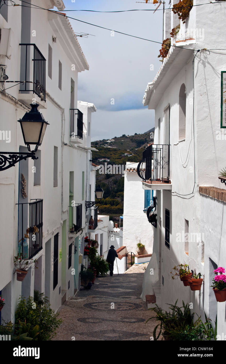 A narrow spanish street Stock Photo - Alamy