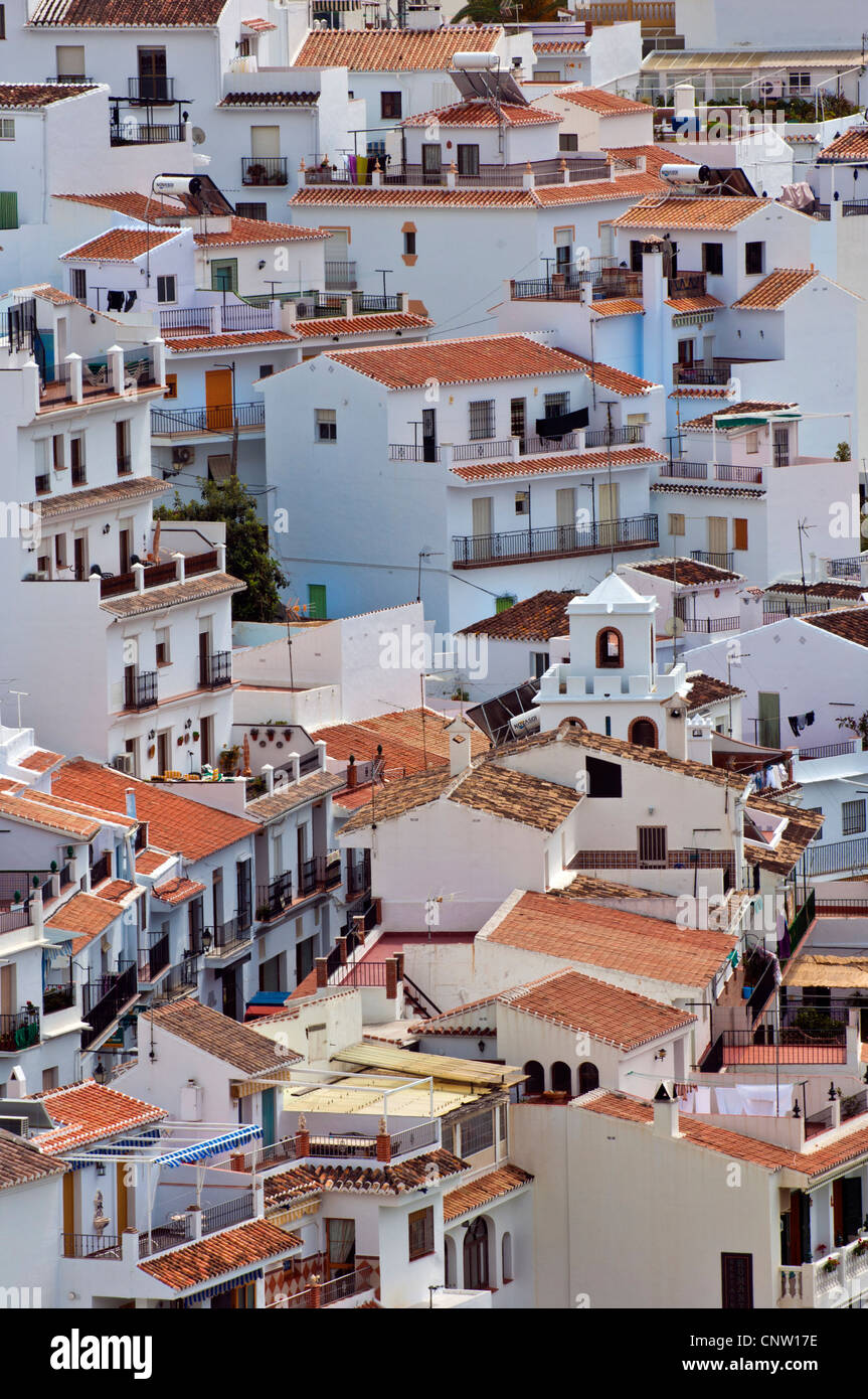 Rooftop view of a spanish whitewash village Stock Photo - Alamy