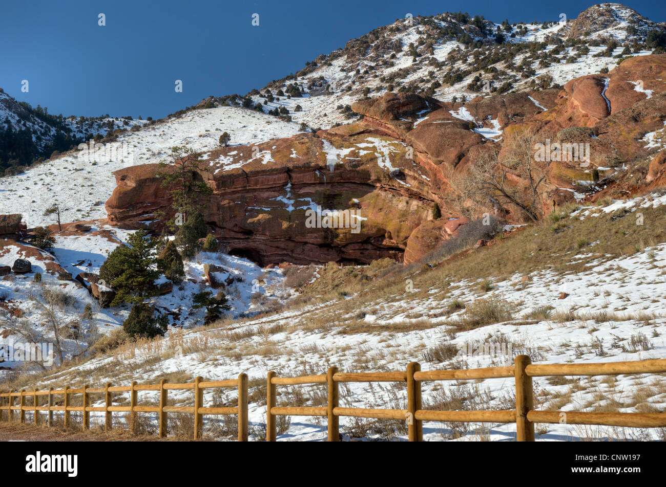 Red Rocks State Park, Morrison CO in winter Stock Photo - Alamy