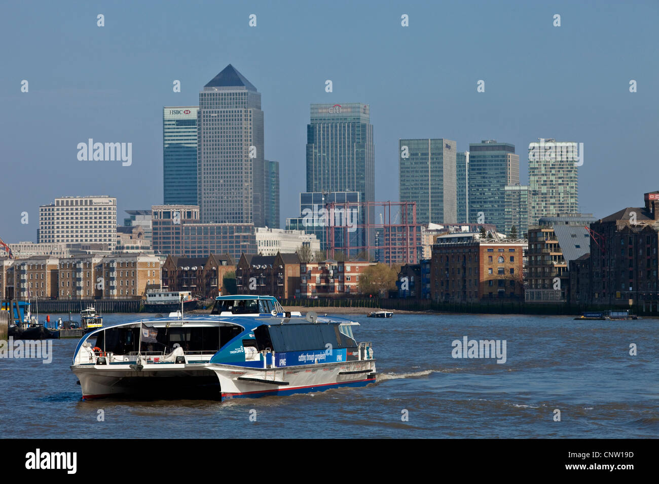 Water Bus 'Thames Clipper' River Thames, London, England Stock Photo ...