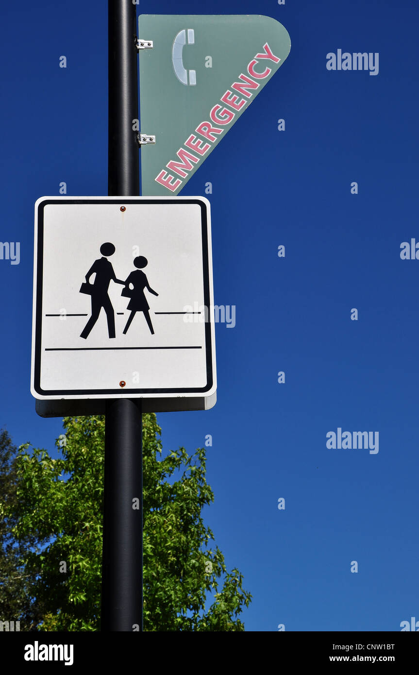 Pedestrian safety notice hi-res stock photography and images - Alamy