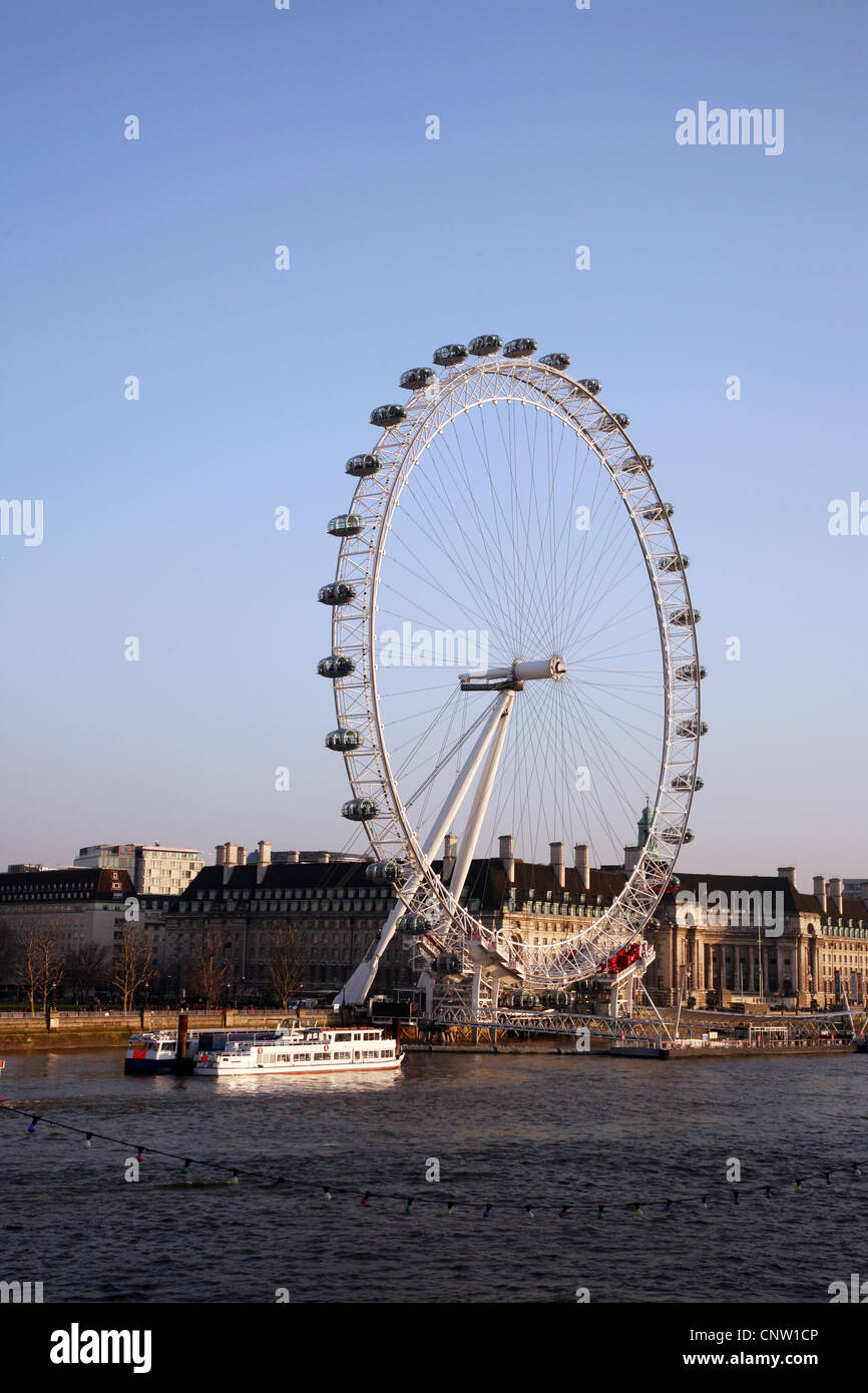 View of the London Eye, a famous tourist attraction [Editorial use only ...