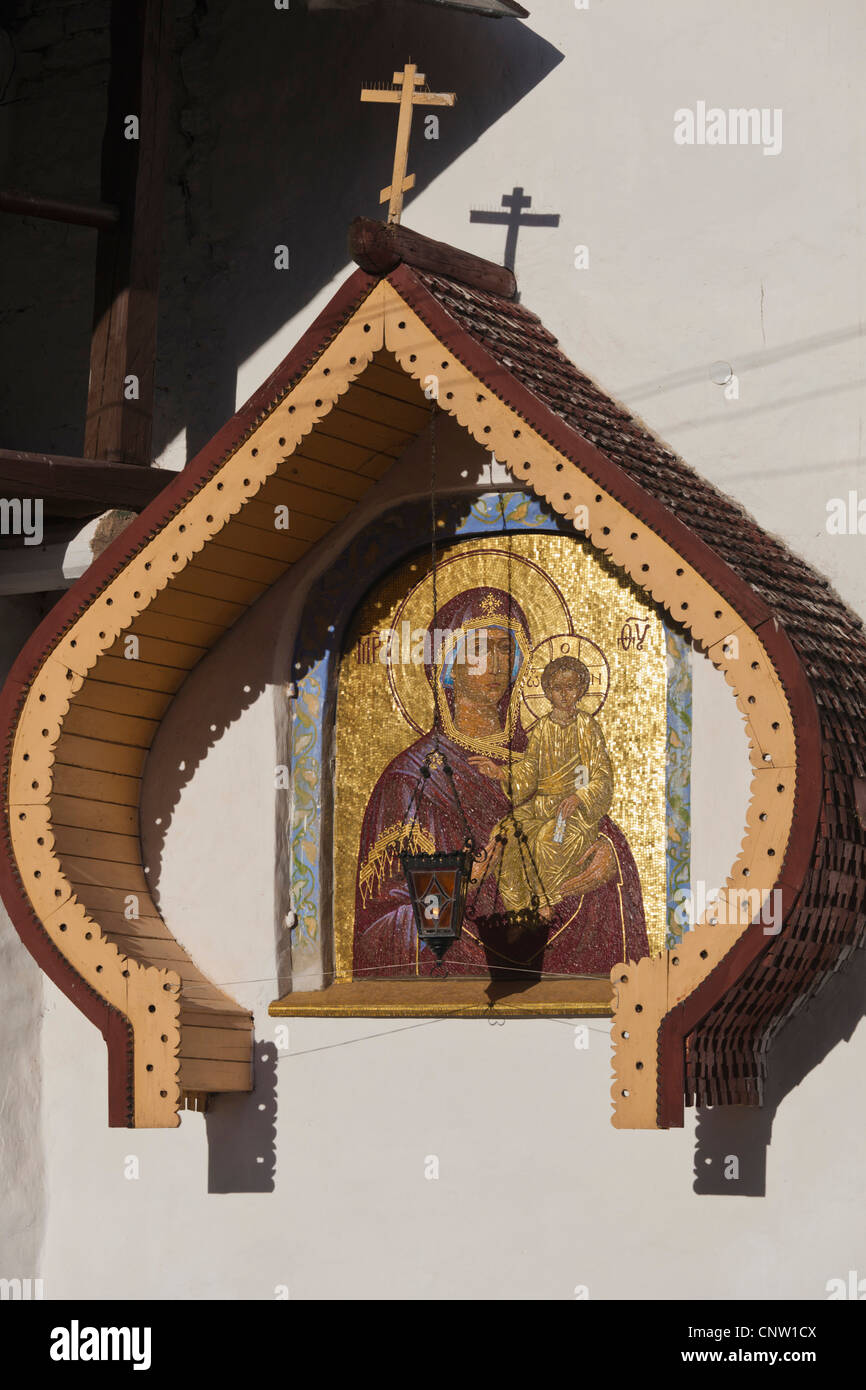 Russia, Pskovskaya Oblast, Pechory, Pechory Monastery, icon Stock Photo ...