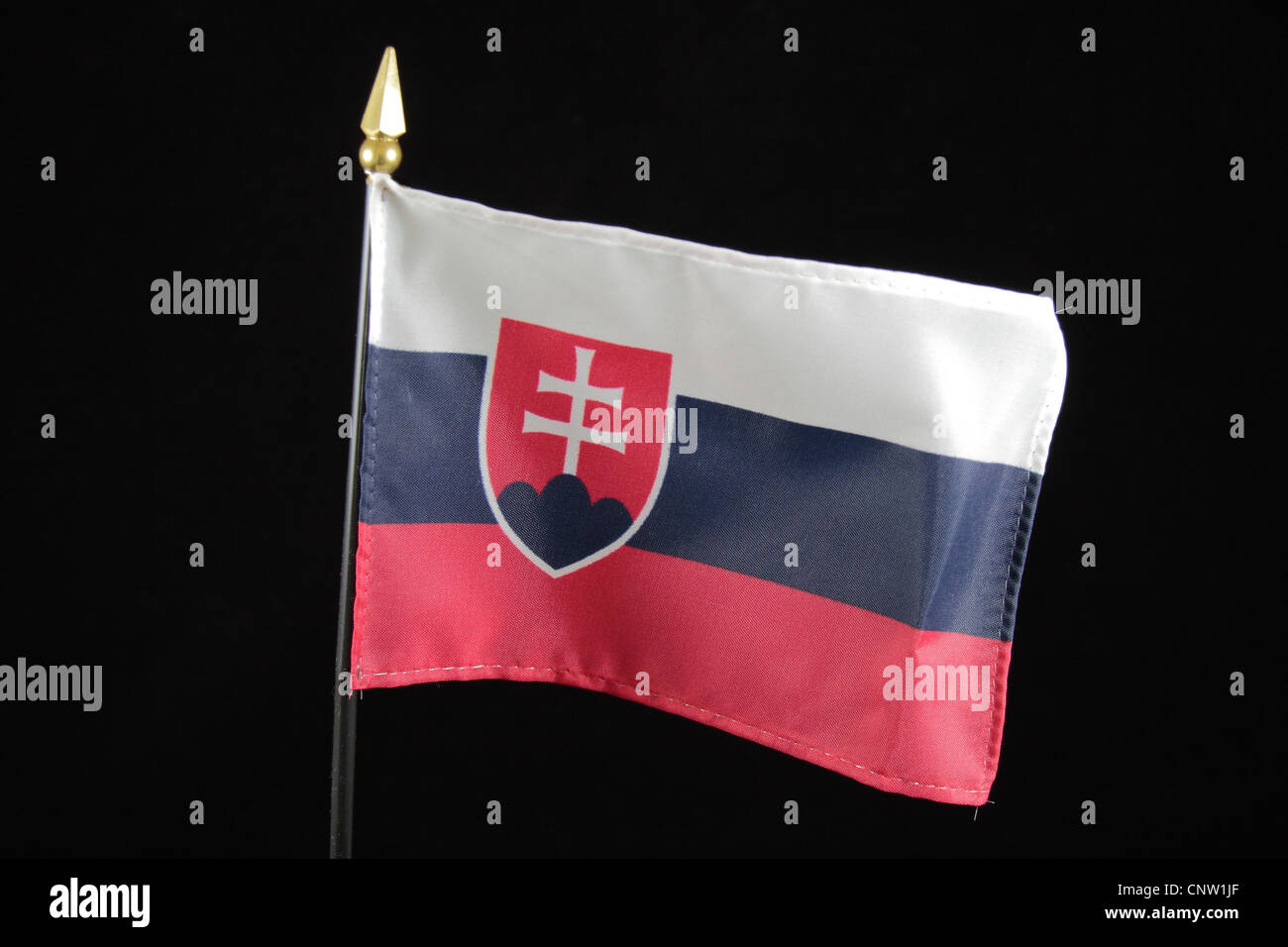 The national flag of the Slovak Republic on a black background Stock ...