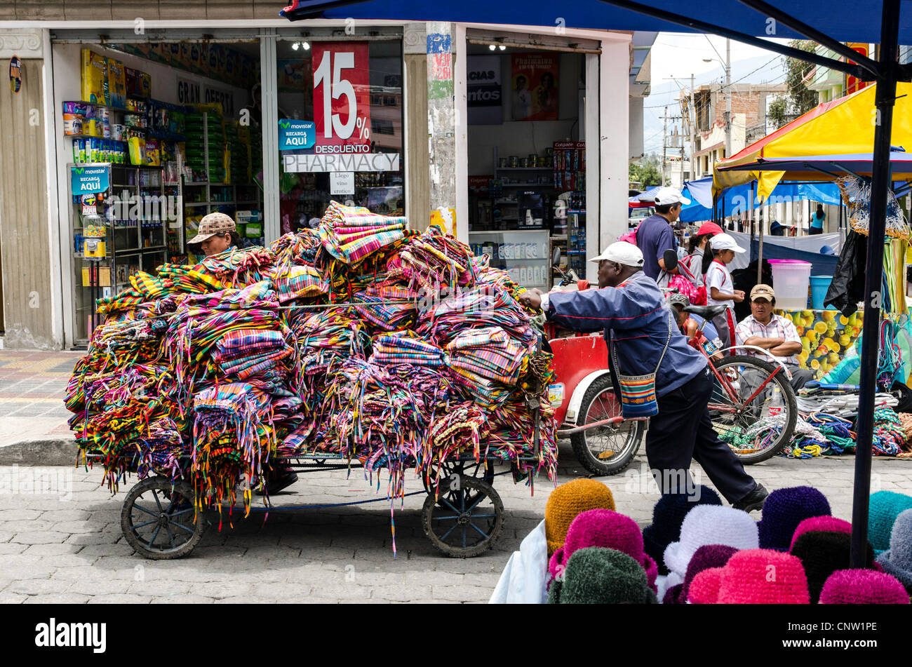 Handicrafts market Otavalo Ecuador Stock Photo - Alamy