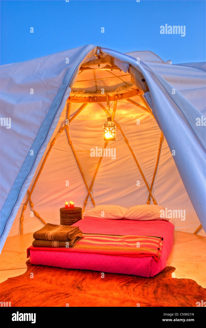 A yurt at El Cosmico, a lodge in Marfa, TX Stock Photo - Alamy