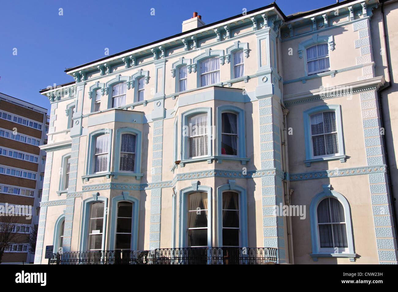 Victorian houses on Hartington Place, Eastbourne, East Sussex, England ...