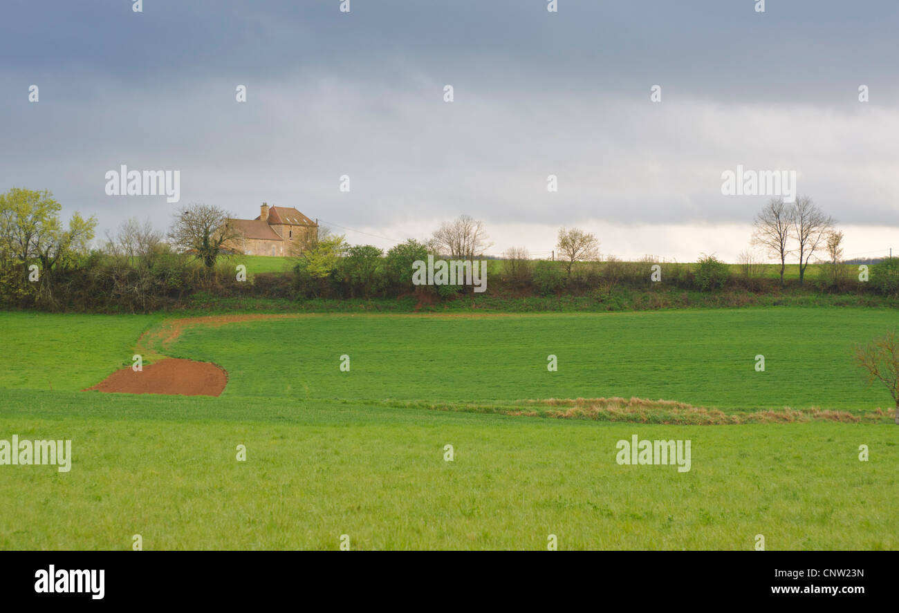 French village in Department of Lot, Vallée du Lot, in southern France ...